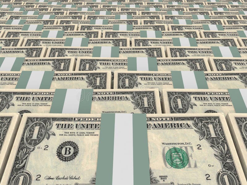 Stacks of Money. One Dollar Stock Illustration - Illustration of making ...