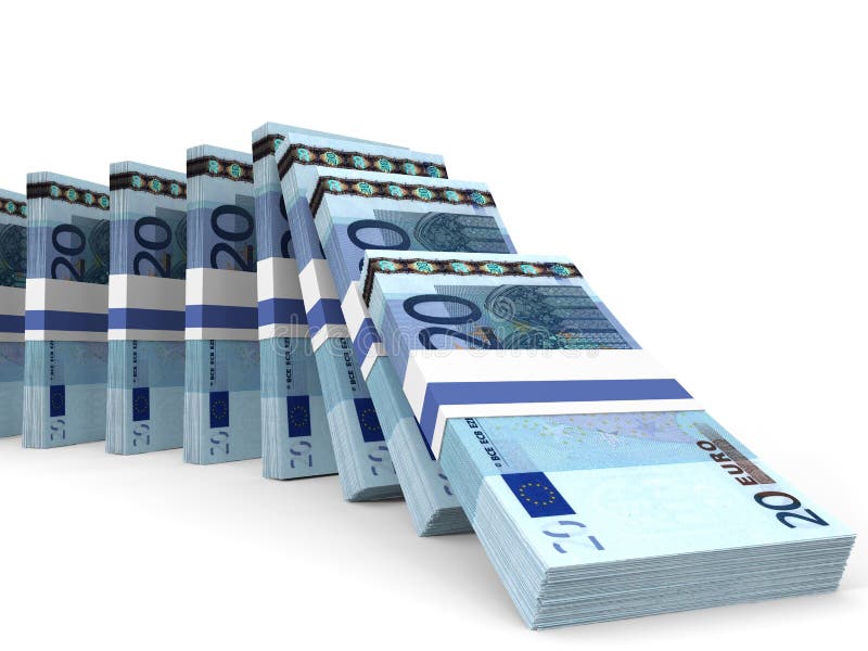 Stacks of Money. Twenty Euros Stock Illustration - Illustration of ...