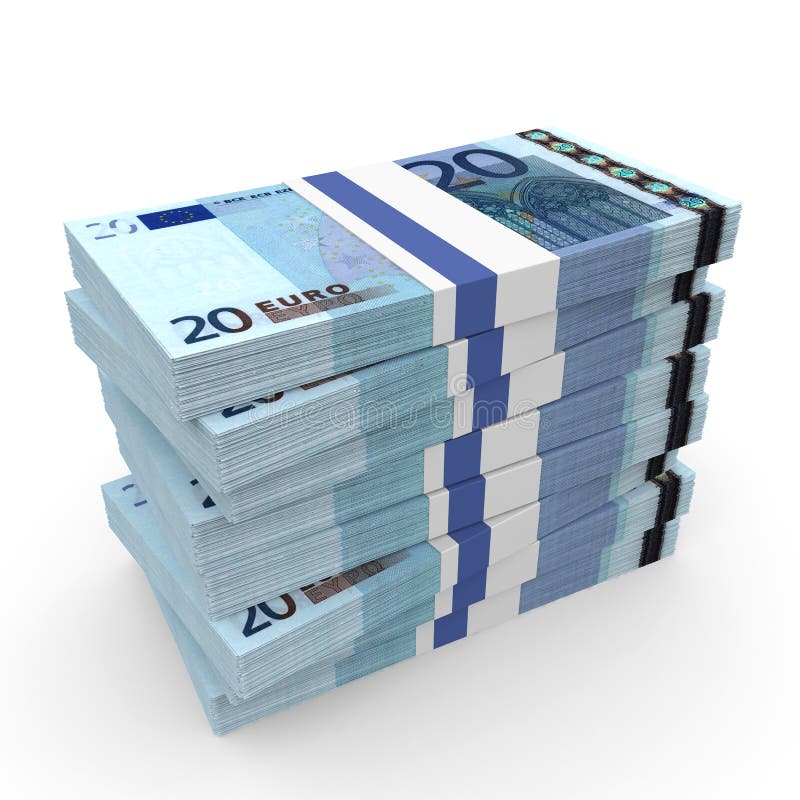 Stacks of Money. Twenty Euros Stock Illustration - Illustration of ...