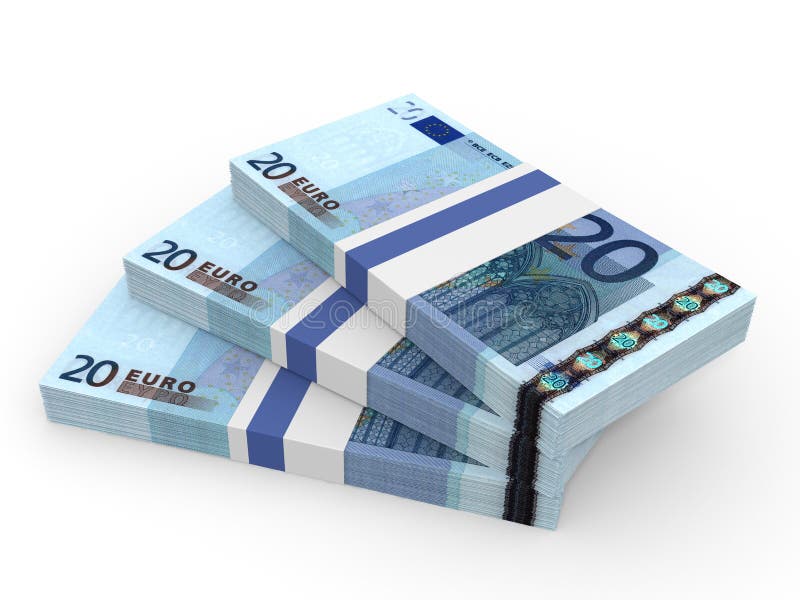 Stacks of Money. Twenty Euros Stock Illustration - Illustration of ...