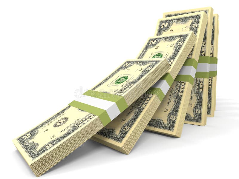 Stacks of Money. Two Dollars Stock Illustration - Illustration of ...