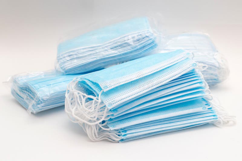 Stacks of New Medical Masks. Production of Masks Stock Image - Image of ...