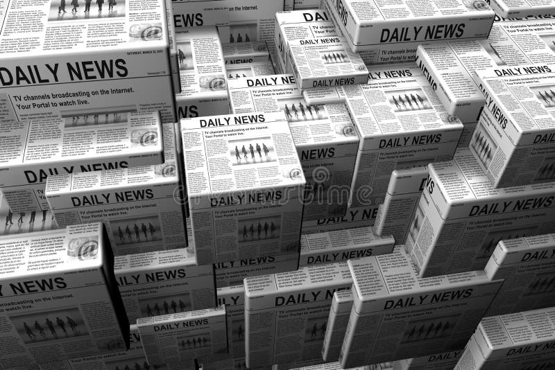 Stacks of newspaper stock illustration. Illustration of paper - 9309602