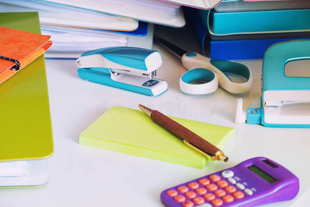 Stacks of Office Documents and Workbooks As a Concept of a Large Amount ...