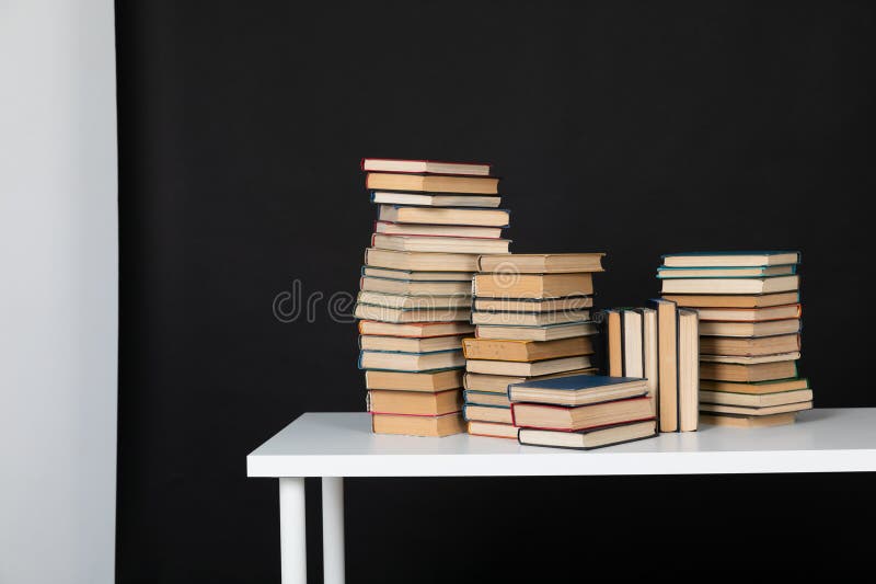 Stacks Old Books Studying Library Black Background University Stock ...