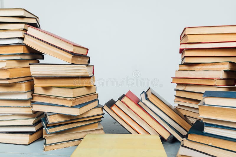 Stacks of Old Educational Books University School Library Stock Image ...