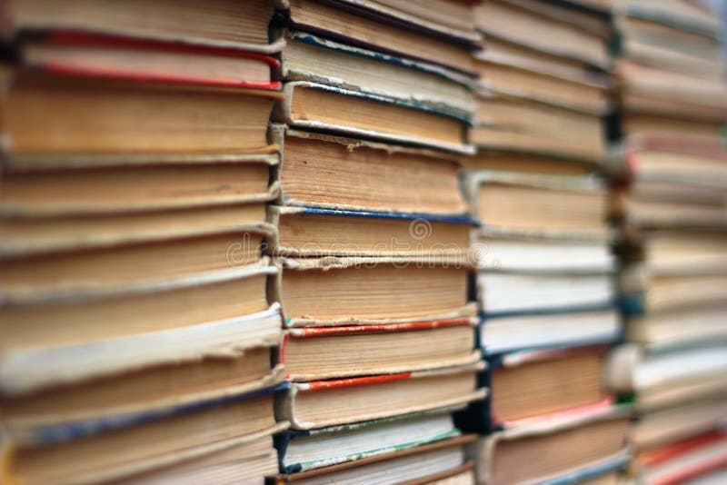 Stacks of Old Hardback and Paperback Books. Background Image Stock ...