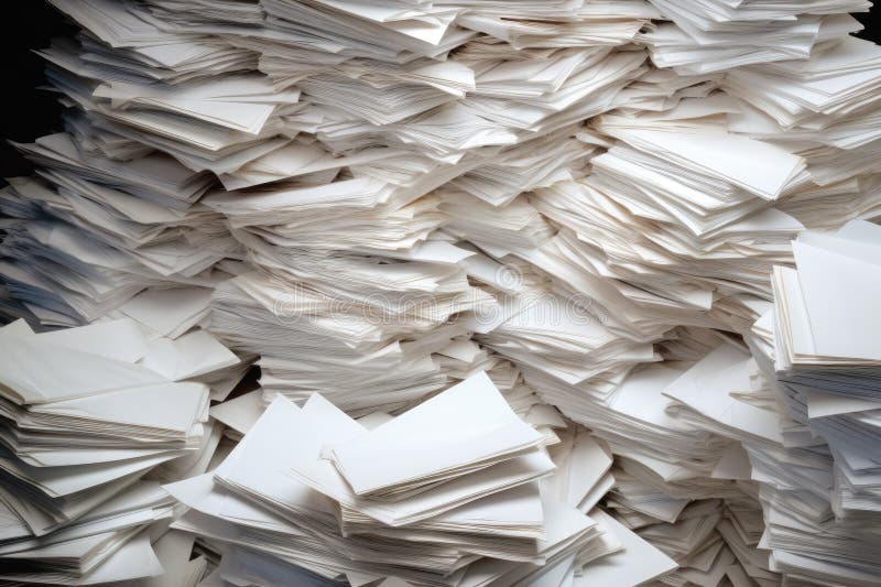 Stacks Packs Pile on the Desk in the Office. Ai Generated Stock Image ...