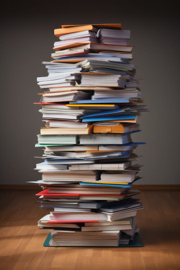 Stacks Packs Pile on the Desk in the Office. Ai Generated Stock Photo ...