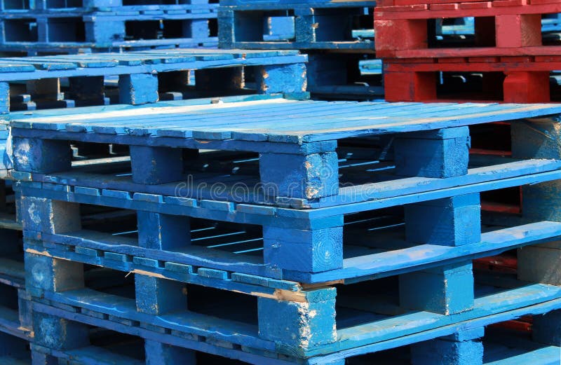 Stacks of pallet crates stock photo. Image of blue, colored - 32304328