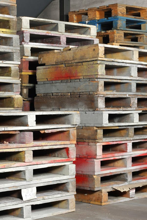 Stacks of pallets stock photo. Image of stack, cargo - 13518740
