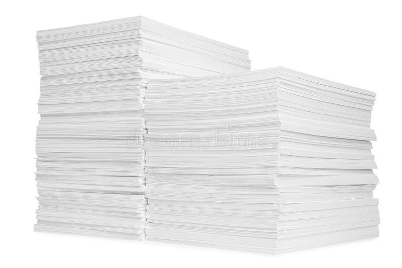 Stacks of Paper Sheets Isolated on White Stock Image - Image of fold ...