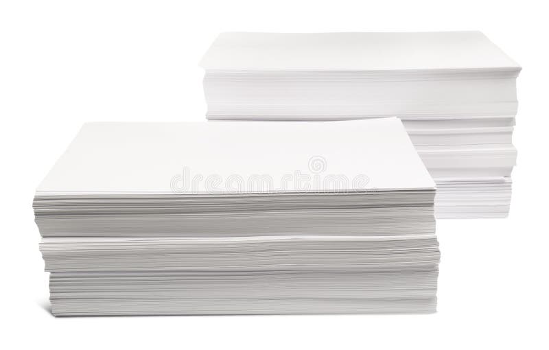 Stacks of Paper Sheets on White Background Stock Photo - Image of ...
