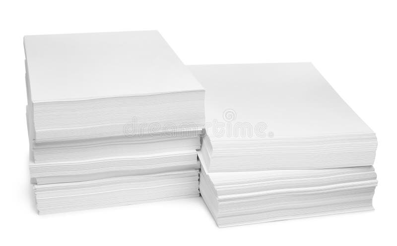 Stacks of Paper Sheets on White Background Stock Image - Image of sheet ...