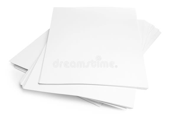 Stacks of Paper Sheets on White Background Stock Image - Image of ...