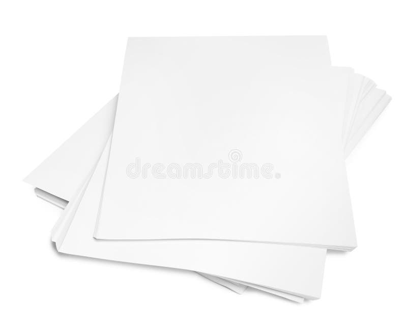 Stacks of Paper Sheets on White Background Stock Photo - Image of ...