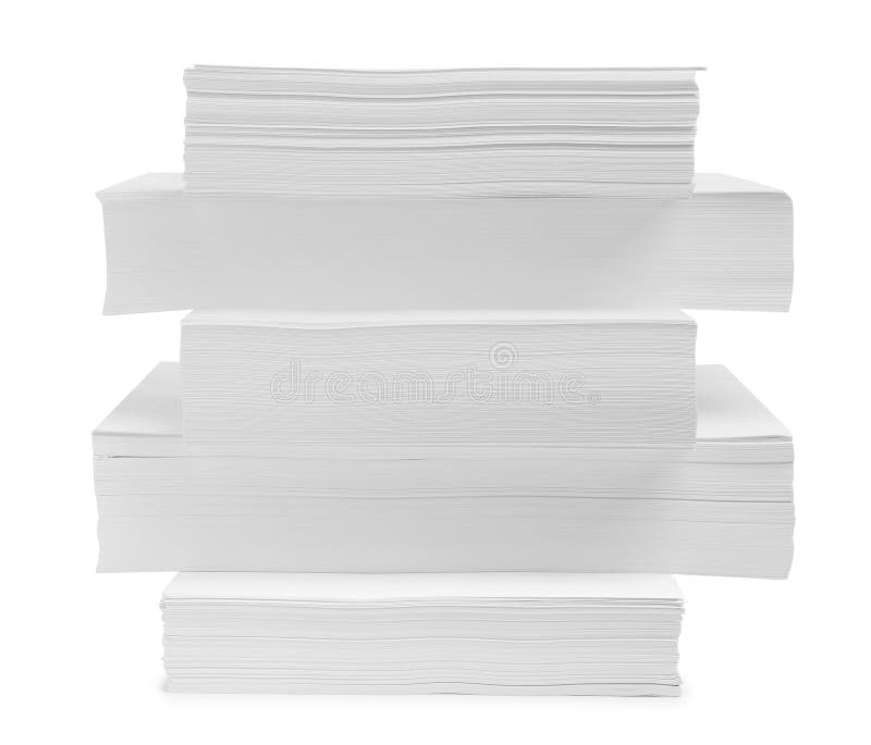 Stacks of Paper Sheets on White Background Stock Image - Image of ...