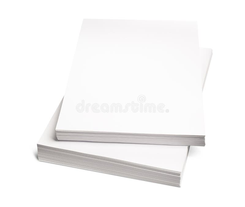 Stacks of Paper Sheets on White Background Stock Photo - Image of ...