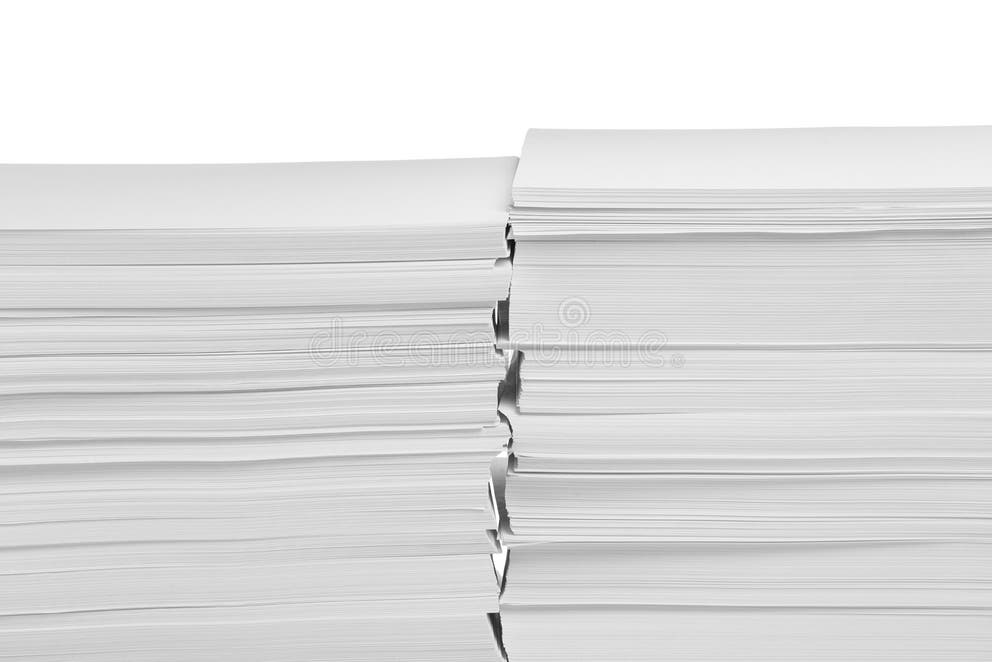 Stacks of Paper Sheets on White Background Stock Image - Image of ...