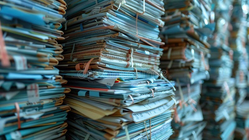 Stacks of Papers stock illustration. Illustration of shelf - 326455695