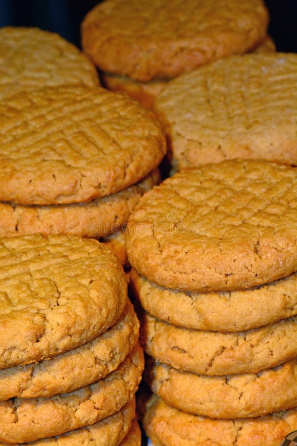 Stacks of Peanut Butter Cookies Stock Image - Image of cookies, flavor ...