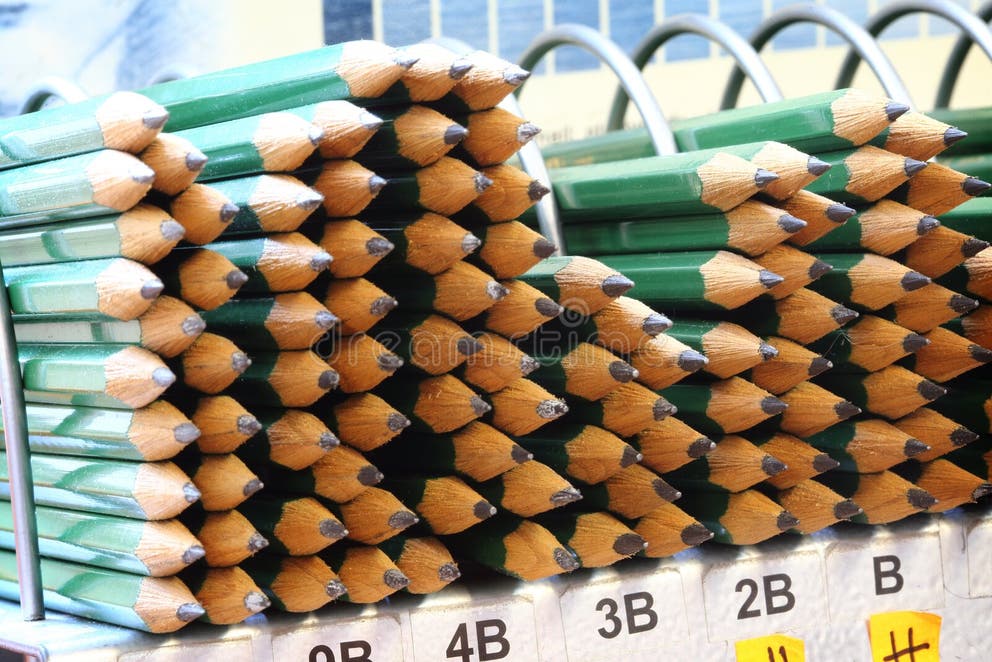 Stacks of pencils in store stock image. Image of write - 86175409