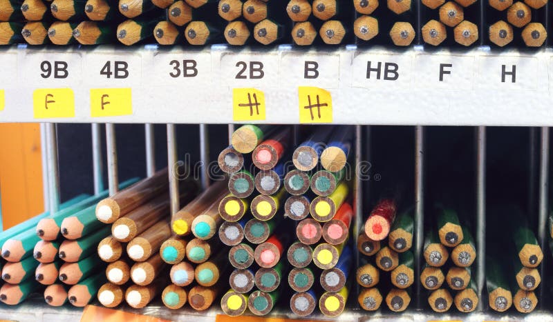Stacks of pencils in store stock photo. Image of pencil - 86352096
