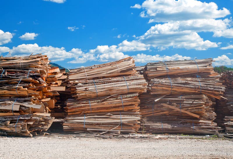 Stacks of Planks at Timber-mill Stock Image - Image of plant, fuel ...