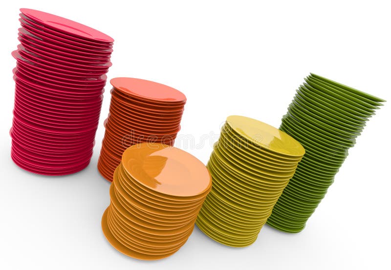 Stacks of plates stock illustration. Illustration of arrangement - 15367879