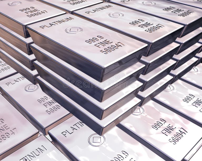 Stacks of platinum bars stock photo. Illustration of price - 5372474