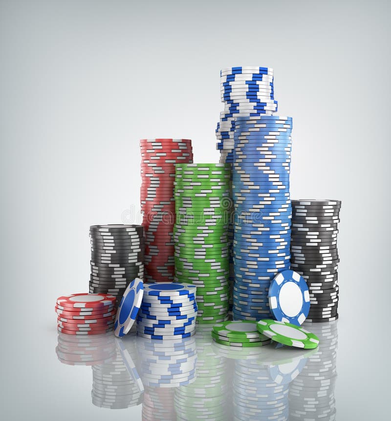 Stacks of poker chips. stock illustration. Illustration of gambling ...