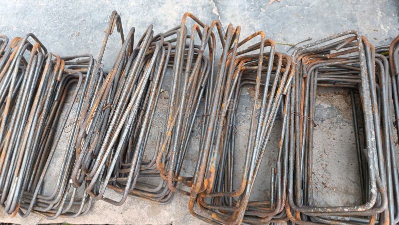 A Group of Pre-bent Rebar Units. these Steel Reinforcements, Shaped ...