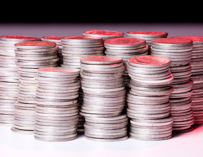Stacks of Pure Silver Coins Stock Photo - Image of stack, studio: 18841896
