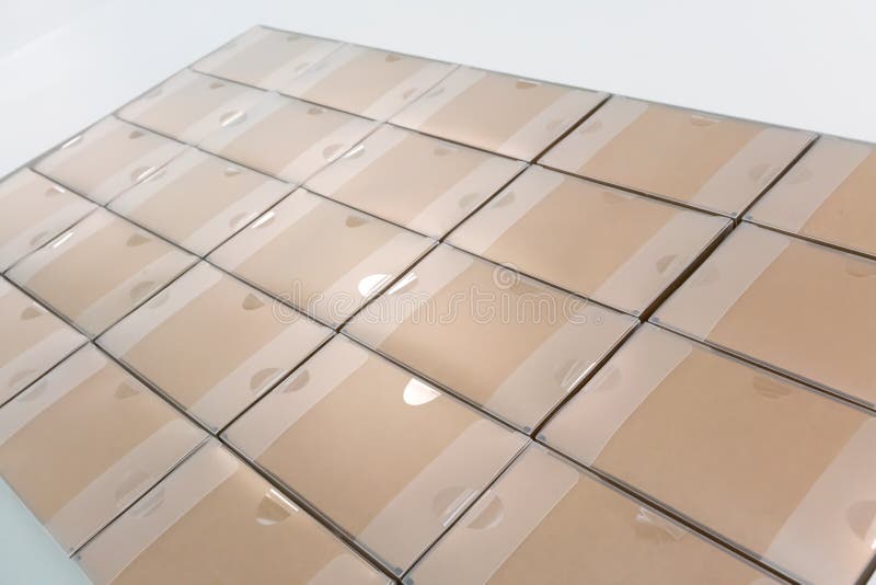 Stacks of Recycled Paper Boxes in Rows after Pass Checking and T Stock ...