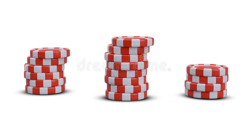 Stacks of Red Poker Chips of Different Heights. Realistic Image with ...