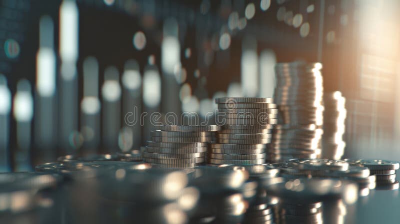 Stacks of Shiny Coins. AI Generated Stock Photo - Image of trade ...