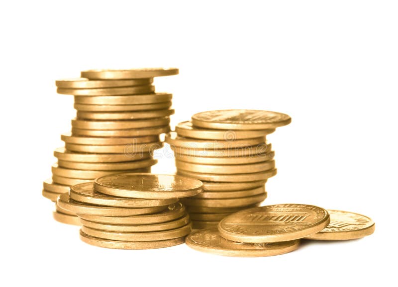 Stacks of shiny coins stock image. Image of currency - 141598935