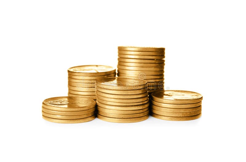 Stacks of shiny coins stock photo. Image of shiny, concept - 142080496