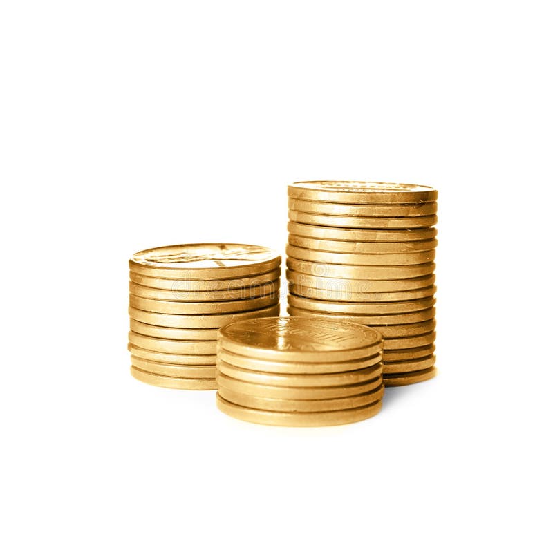 Stacks of shiny coins stock photo. Image of concept - 141682470