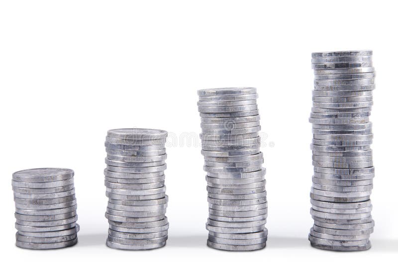 Stacks of silver coins stock photo. Image of currency - 22739044