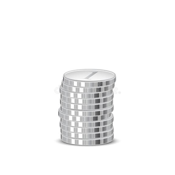 Stacks of silver coins stock vector. Illustration of isolated - 79933531