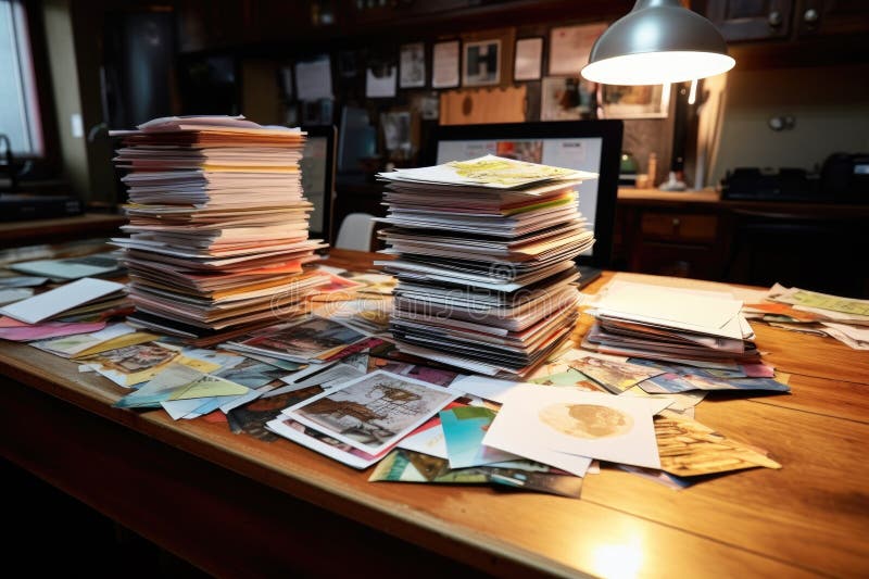 Stacks of Sorted Project Files on a Desk Stock Image - Image of ...