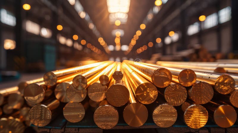 Stacks of Steel Rods in a Factory Stock Image - Image of heavy ...