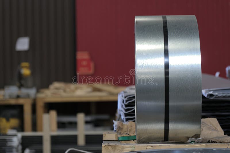 Stacks of Steel Stud Metal Coil for Metal Roofing Factory Stock Photo ...