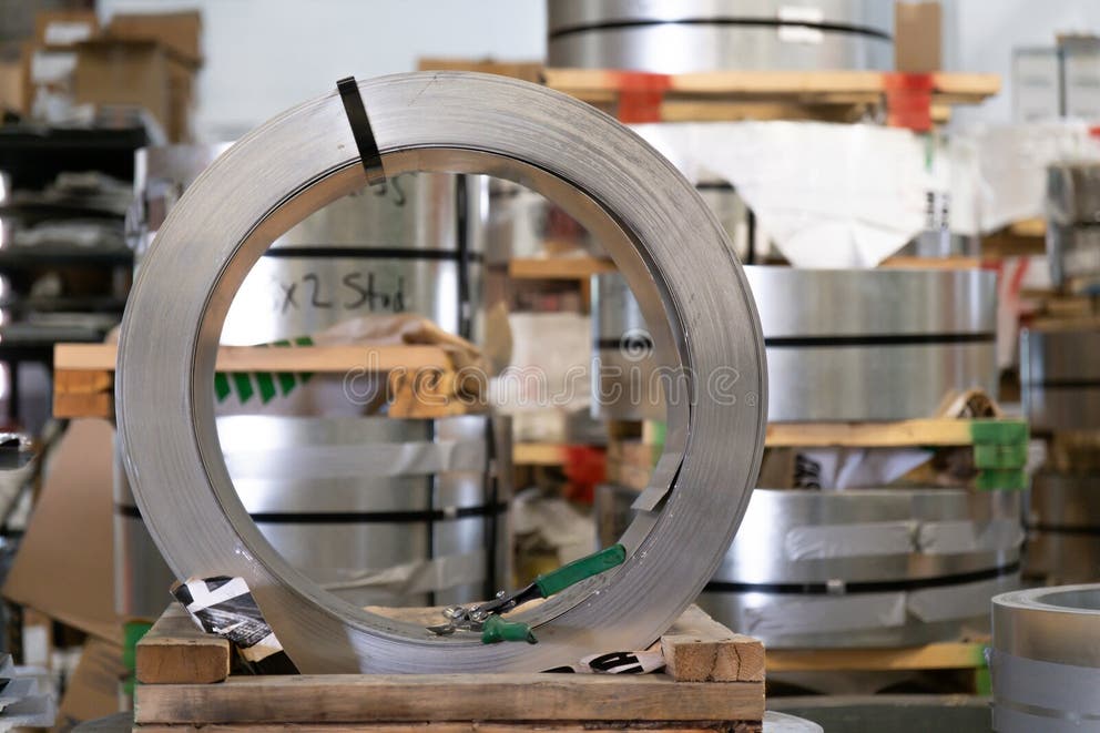 Stacks of Steel Stud Metal Coil for Metal Roofing Factory Stock Photo ...