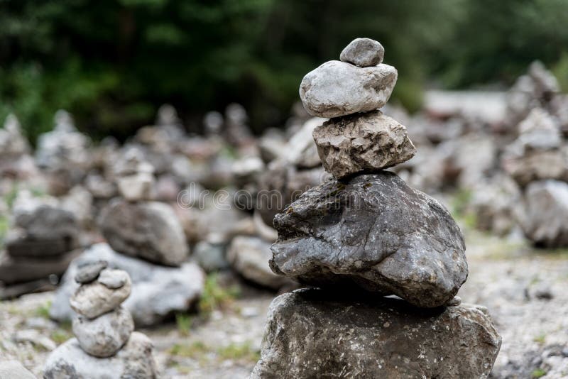 7 Stacks of Stones stock image. Image of balance, stacking - 7270289