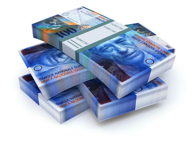 Stacks of swiss francs stock illustration. Illustration of wealth ...