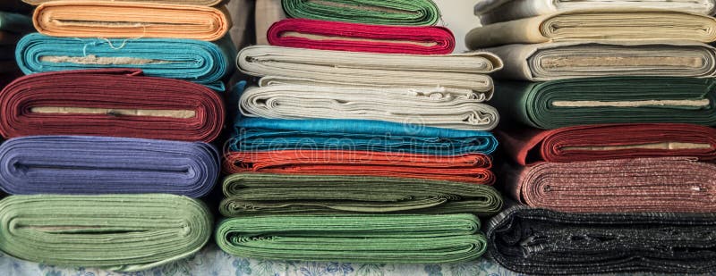 Stacks of textile stock photo. Image of fashion, market - 47523214