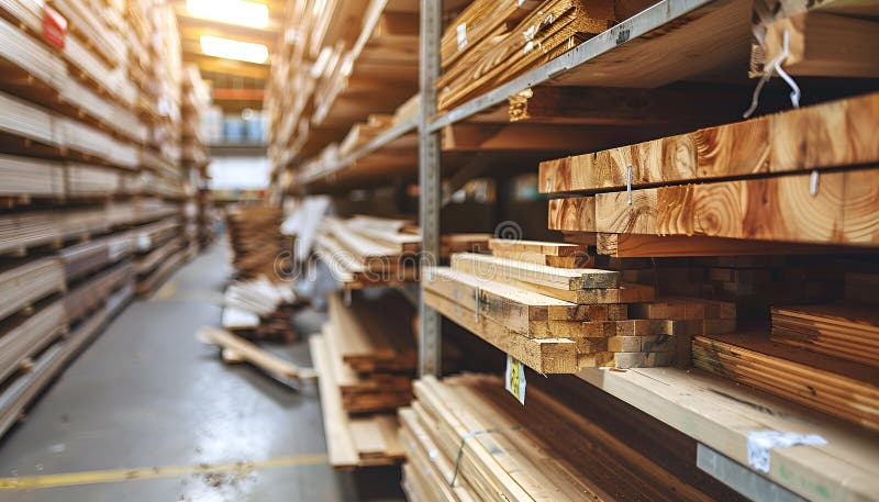 Stacks of Timber Planks in a Warehouse, Representing Timber Building ...