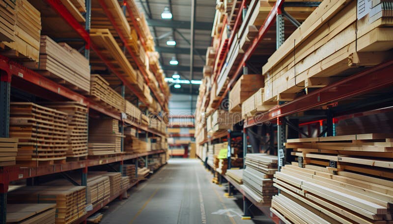 Stacks of Timber Planks in a Warehouse, Representing Timber Building ...